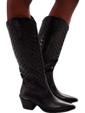 Free People Diamonds Are Forever Cowboy Boots - Black