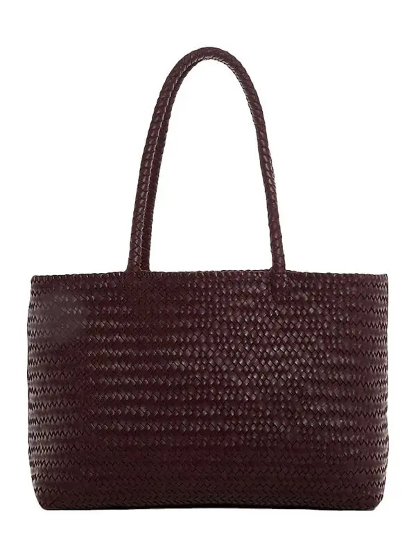 Madewell Transport E/w Woven Tote - Dark Fig