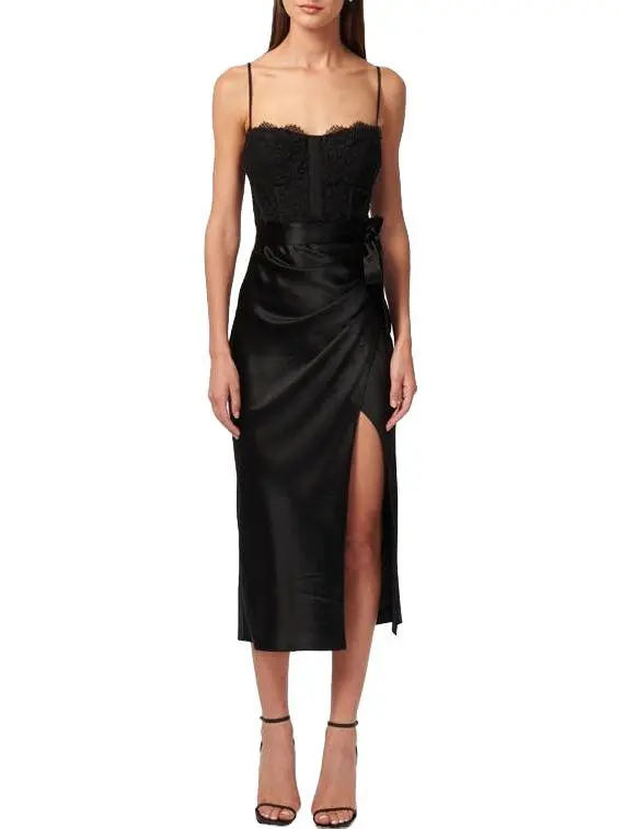 Cami Nyc Tricia Lace & Satin Slipdress - Black