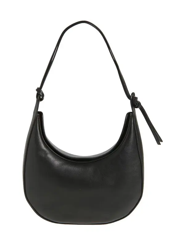 REFORMATION Medium Rosetta Shoulder Bag - Black Leather