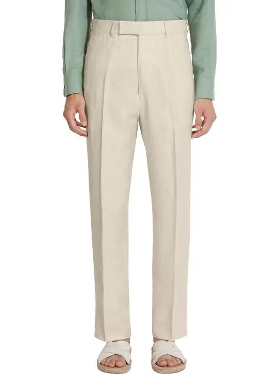 Zegna Oasi Linen Trousers - Iuta Beige