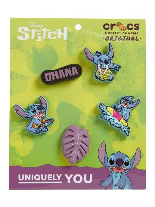 CROCS X Disney Tropical Stitch 5-pack Jibbitz Shoe Charms - White
