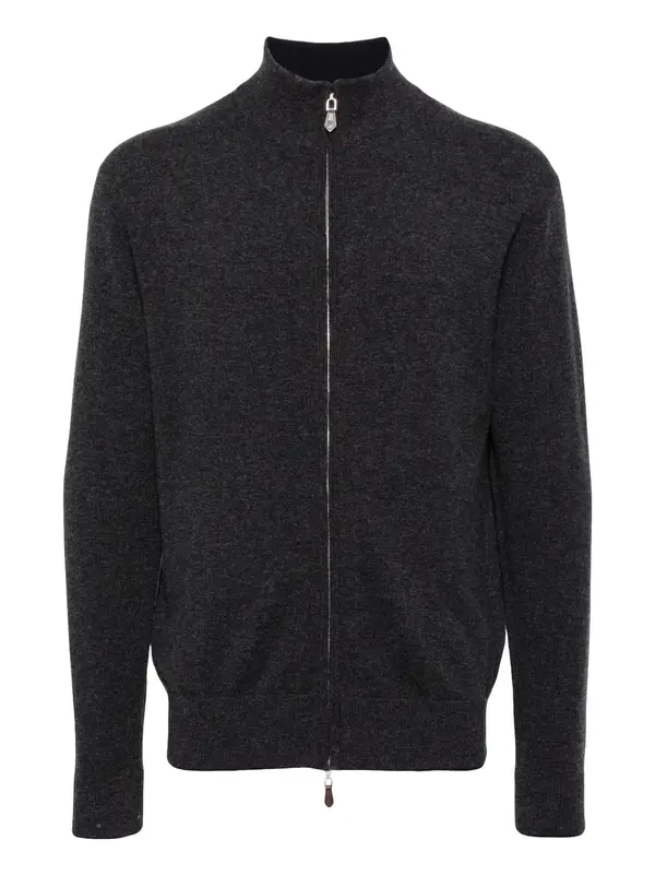 N.peal Knightsbridge Zip-front Cashmere Jumper - Grey