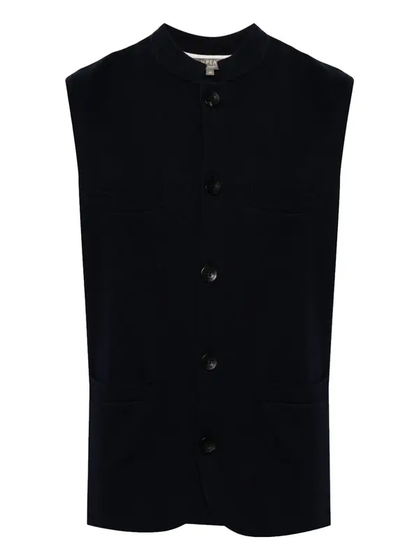 N.peal Penzance Fine-knit Vest - Blue