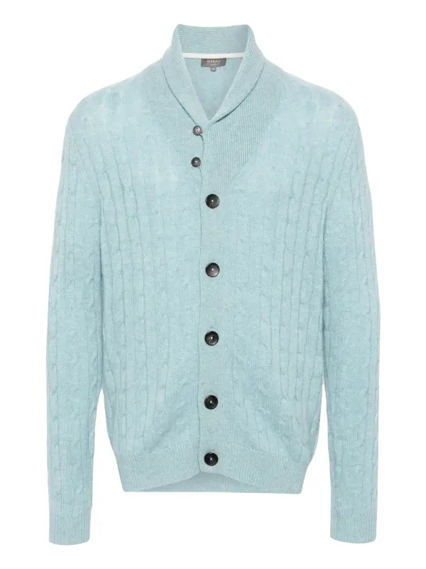 N.peal Garrick Organic Cashmere Cardigan - Blue