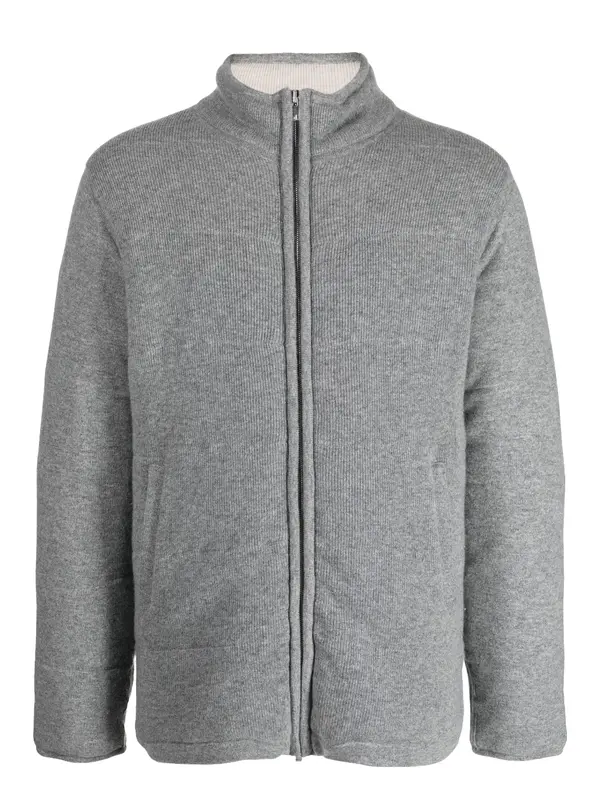 N.peal Zip-up Cashmere Padded Jacket - Grey