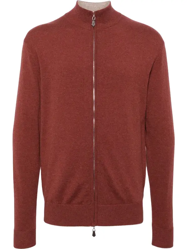 N.peal Knightsbridge Zip-up Cardigan - Red