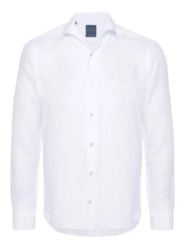BARBA NAPOLI Slub-texture Linen Shirt - White