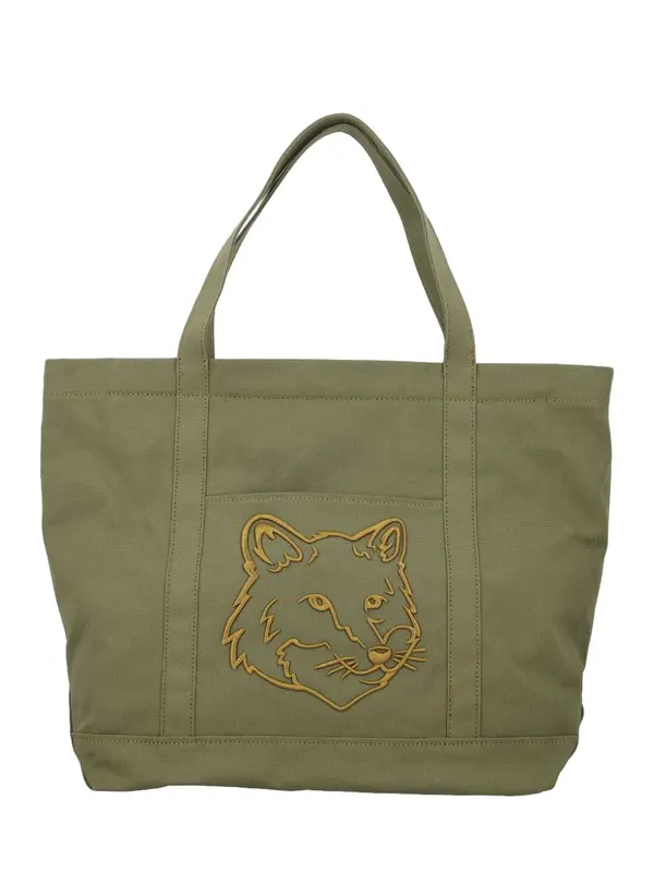 Maison Kitsuné Large Fox Head Tote Bag - Green