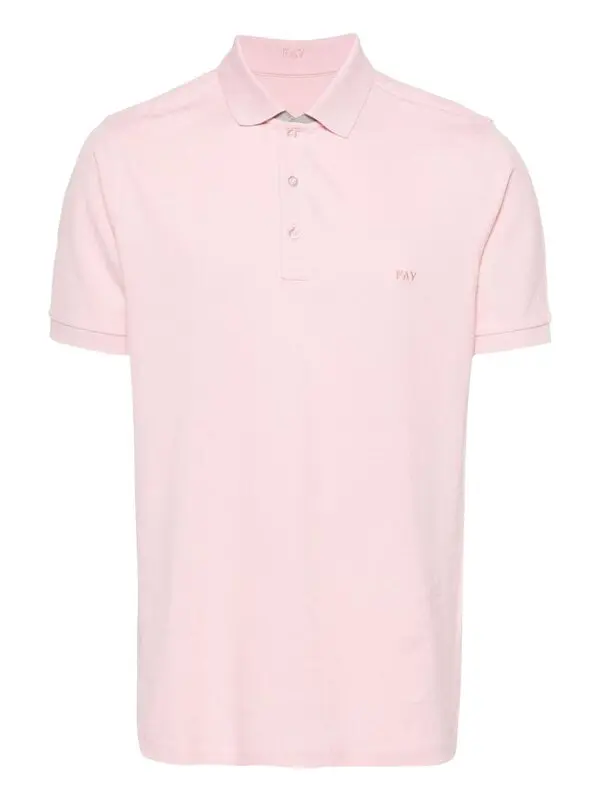 FAY Logo-embroidered Polo Shirt - Pink