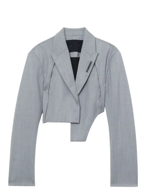 HELIOT EMIL Asymmetric Virgin Wool Blazer - Grey