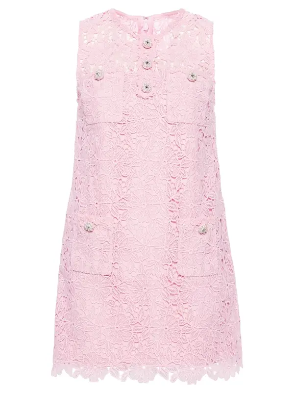SELF-PORTRAIT A-line Lace Mini Dress - Pink