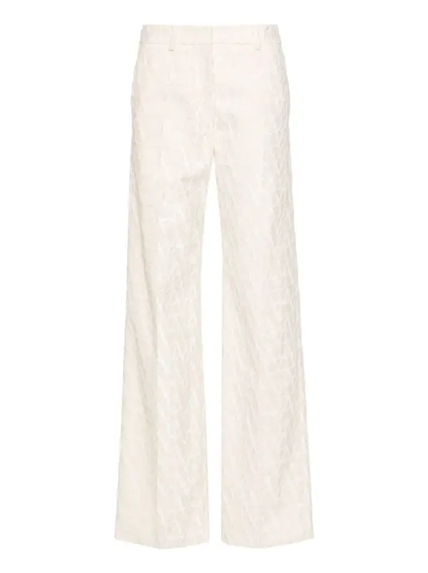 Valentino Garavani Toile Iconographe Flocked Tailored Trousers - White