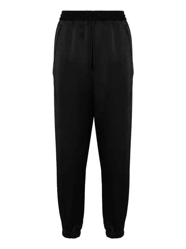 Y3 Logo-print Seersucker Track Pants - Black