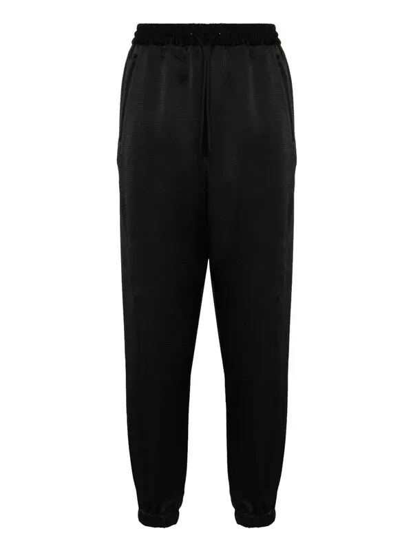 Y3 Logo-print Seersucker Track Pants - Black