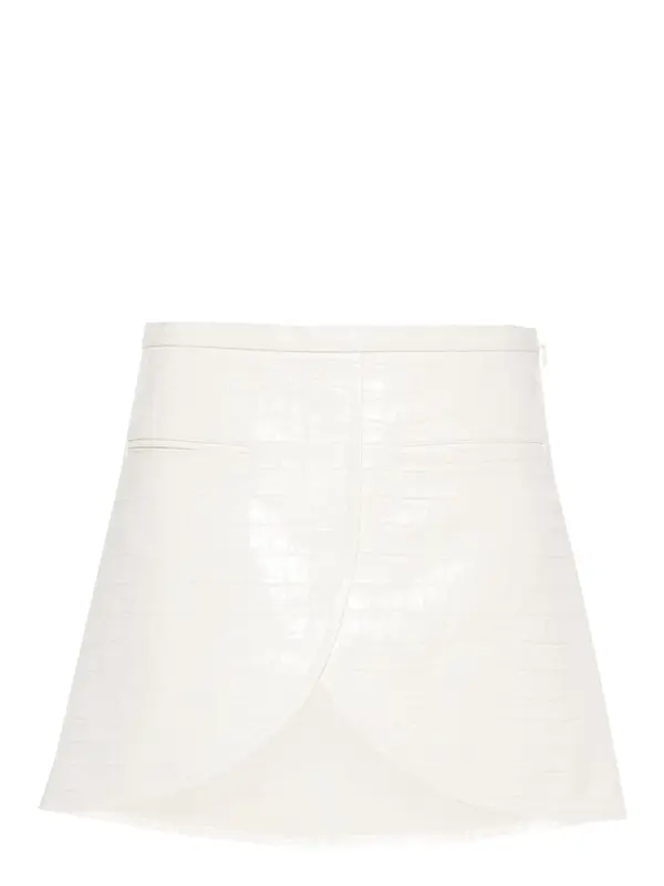 COURREGES Ellipse Crocodile-effect Mini Skirt - White