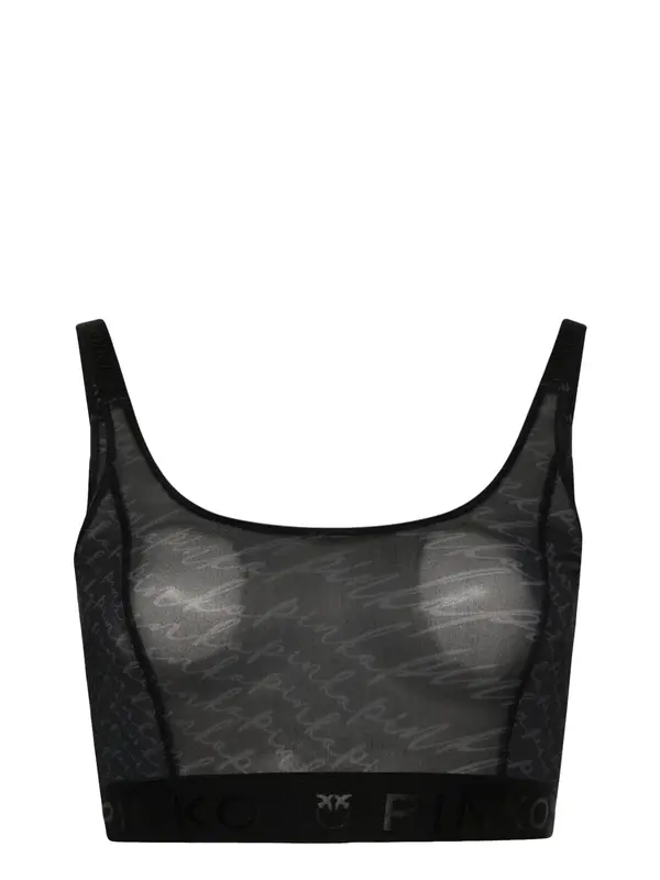 Pinko Bookmark Sheer Sports Bra - Black