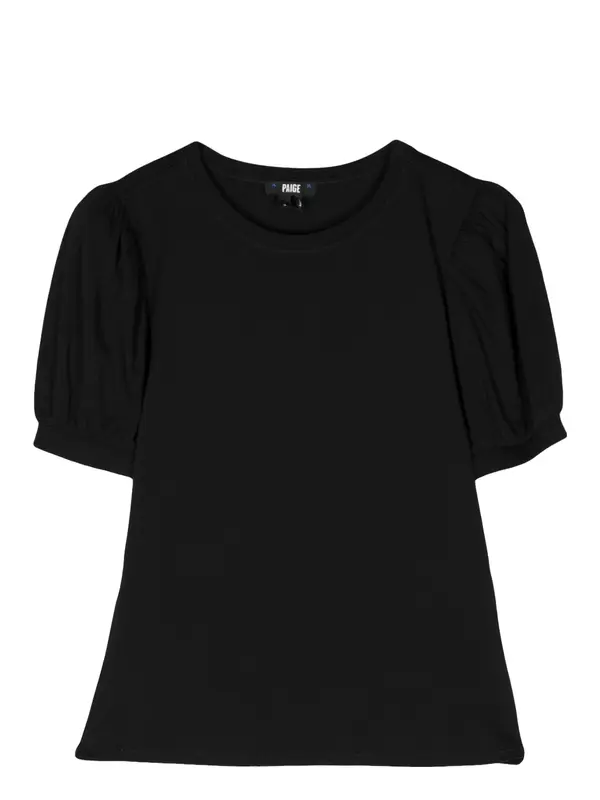 Paige Puff-sleeve T-shirt - Black