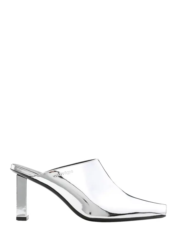 COURREGES 70mm Mirrored Mules - Silver