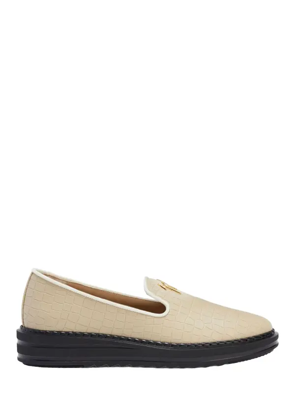 GIUSEPPE ZANOTTI Logo-lettering Loafers - Neutrals