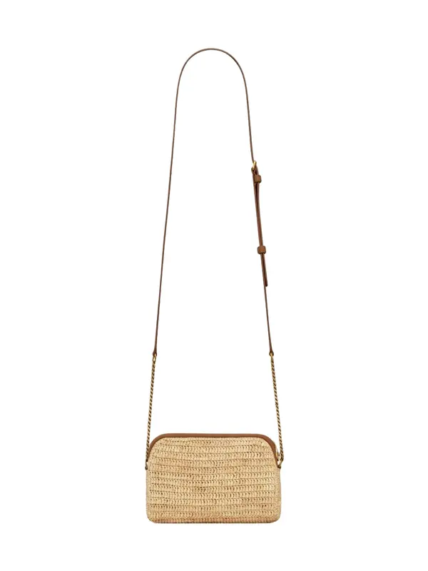 Saint Laurent Gaby Raffia Crossbody Bag - Neutrals
