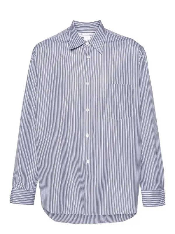 Comme Des Garçons Striped Cotton Shirt - Blue