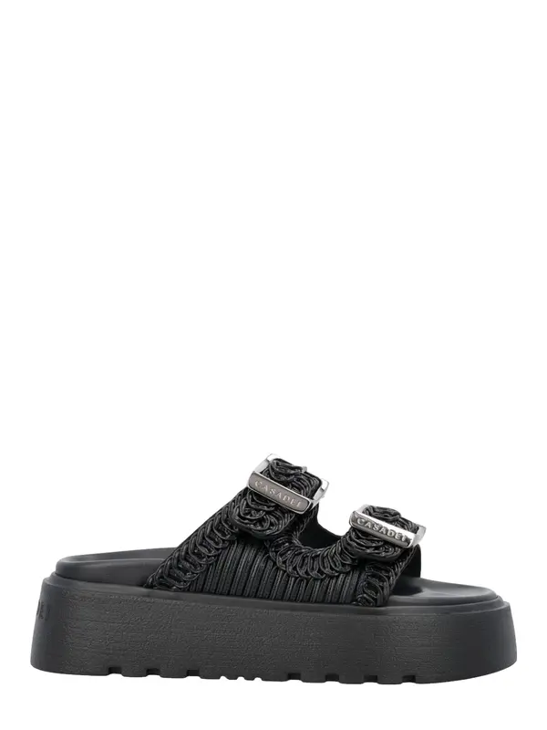 Casadei Birky Ale Flatform Slides - Black
