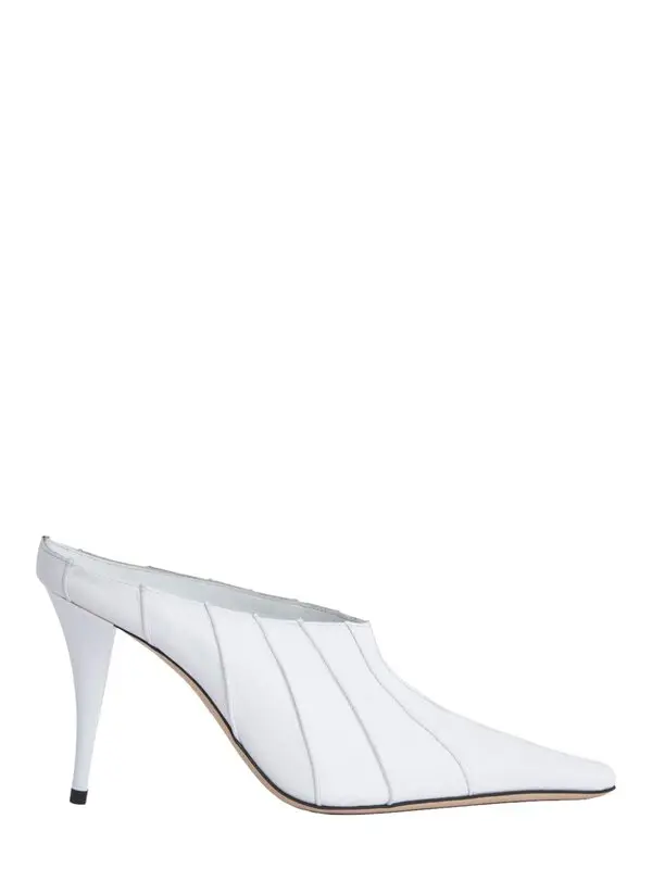By Far Trish 100mm Leather Mules - White
