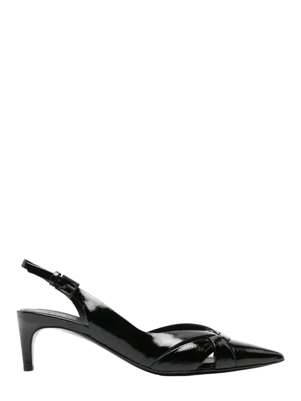 DEL CARLO 60mm Slingback Leather Sandals - Black