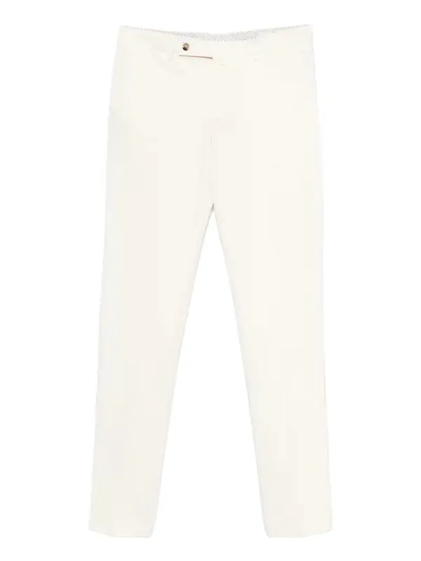 LUIGI BORRELLI Mid-rise Cotton Chino Trousers - Neutrals