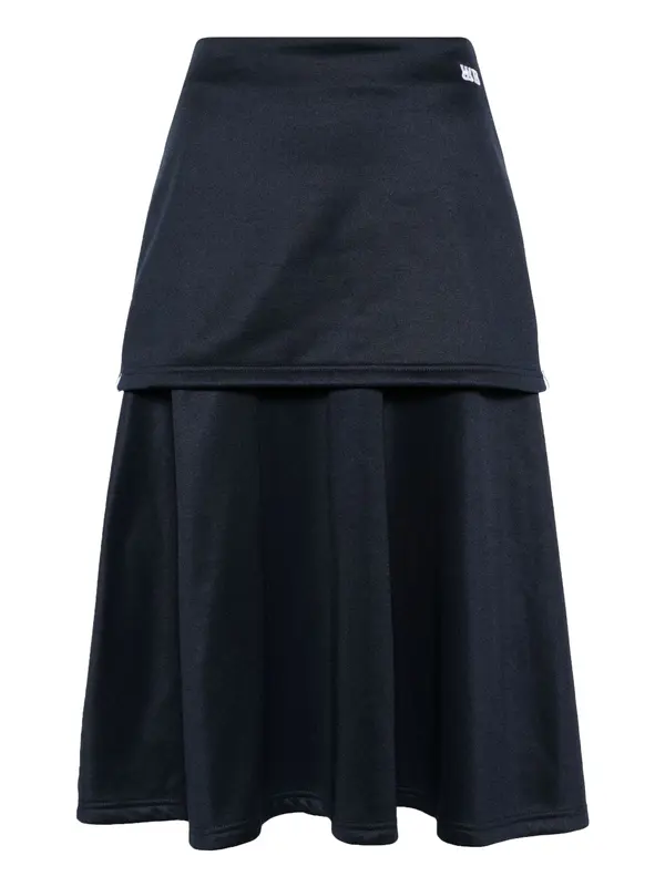 WALES BONNER Mantra Tiered Skirt - Blue
