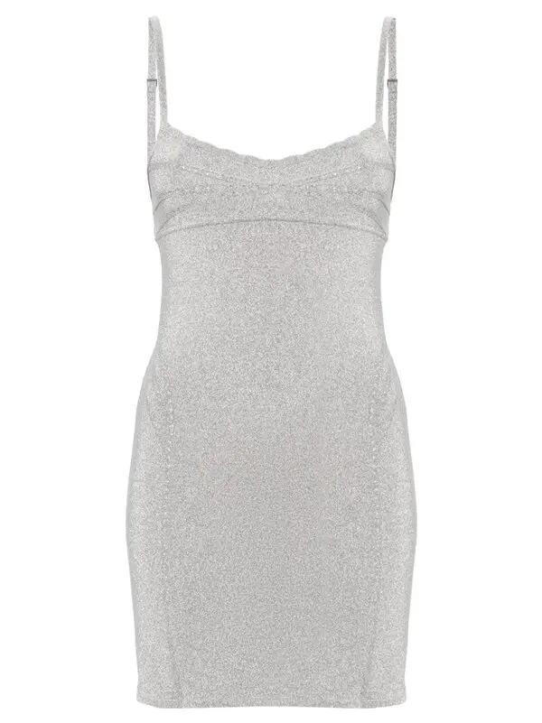 Jacquemus Fiesta Lurex Minidress - Silver