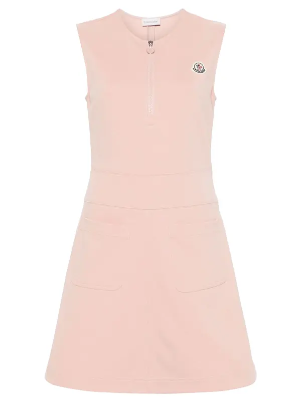 Moncler Logo Appliqué Mini Dress - Pink