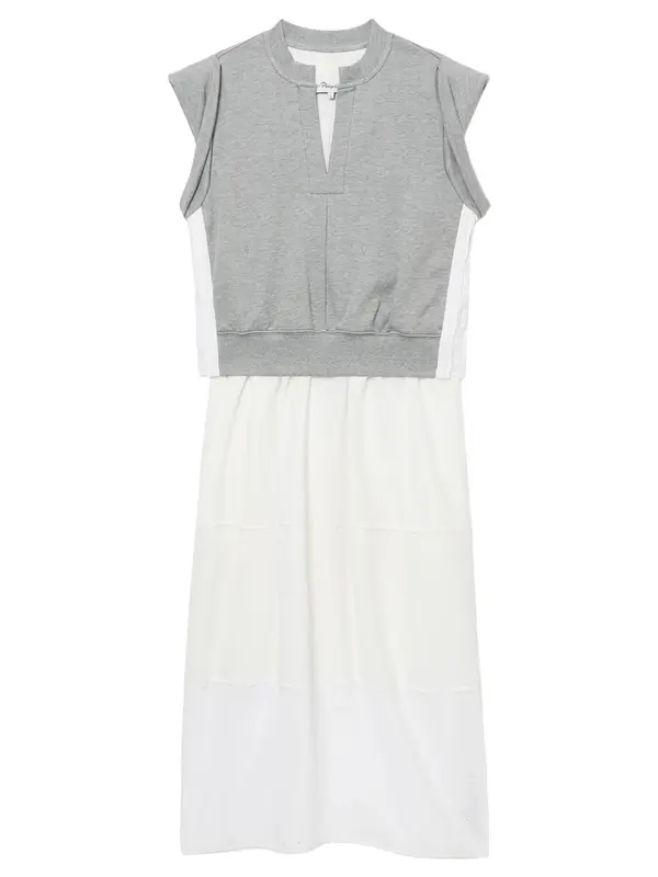 3.1 Phillip Lim Layered Jersey-panel Midi Dress - White