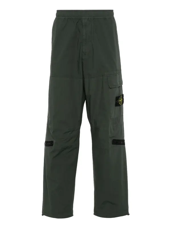 Stone Island Compass-motif Cargo Pants - Green