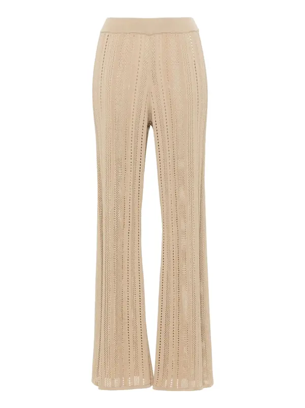 BY MALENE BIRGER Kiraz Flared Knit Trousers - Neutrals