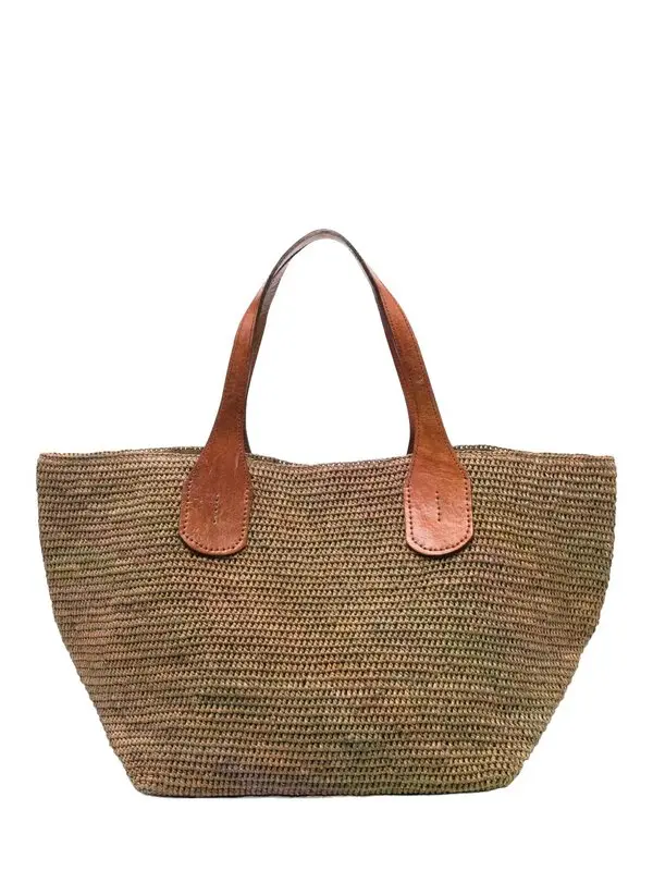 IBELIV Woven Raffia Tote Bag - Brown