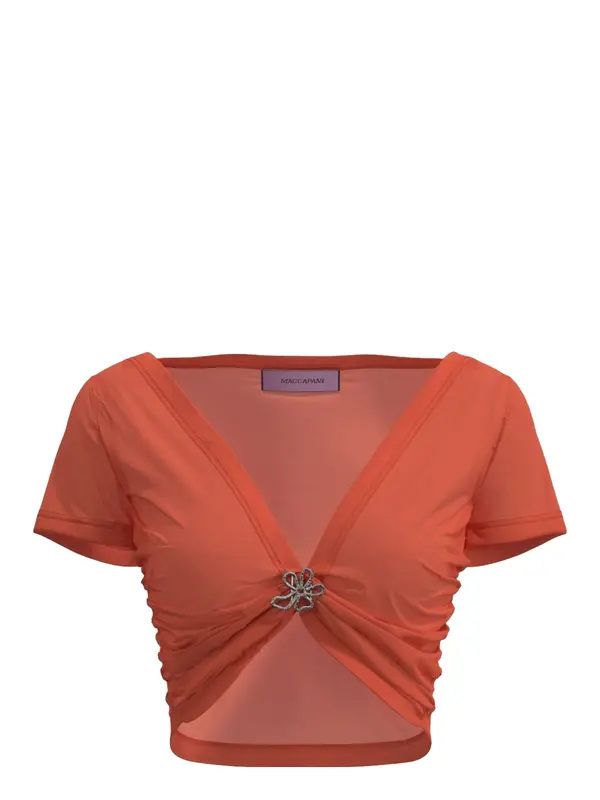 MARGHERITA MACCAPANI Angela Gathered-detail Cropped Top - Orange