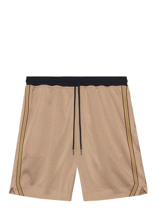 John Elliott Stripe-detail Mesh Shorts - Brown