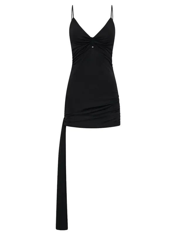 DION LEE Gathered-detail Cut-out Minidress - Black