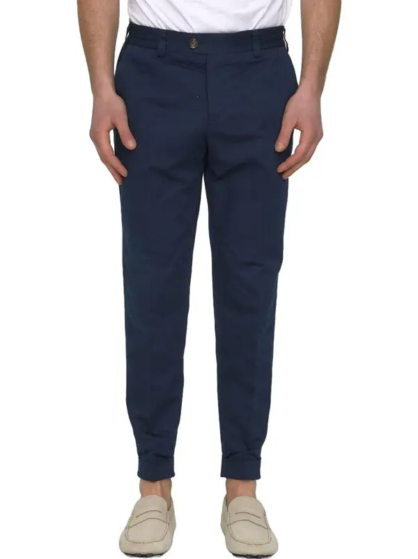 PT TORINO Cotton And Linen Trousers - Blue