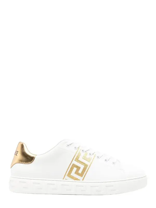 Versace Embroidered Sneakers - White