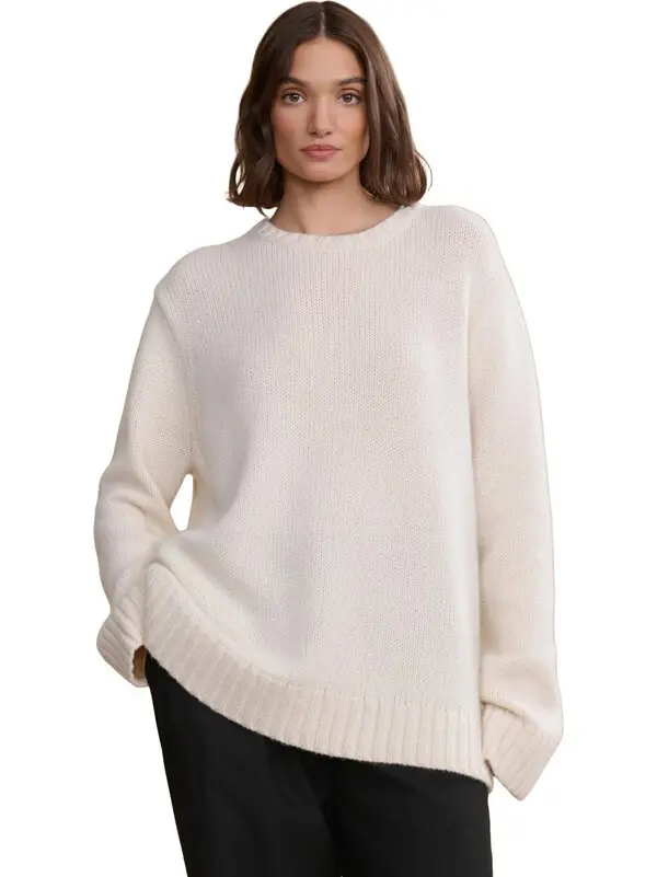 Jenni Kayne Cashmere Amelia Crewneck Top - Ivory