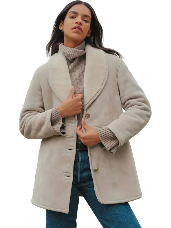 Jenni Kayne Aspen Shearling Coat - Tan