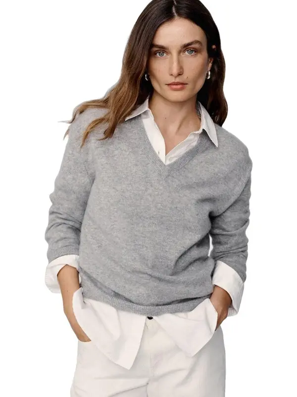 Jenni Kayne Flynn Cashmere Sweater - Grey