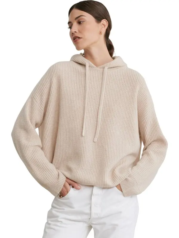Jenni Kayne Cashmere Fisherman Hoodie - Oatmeal