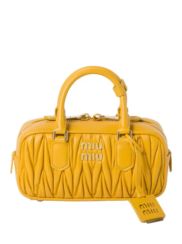 Miu Miu Arcadie Matelassé Nappa Leather Bag - Sunny Yellow