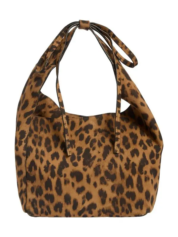 REFORMATION Small Vittoria Leather Tote - Leopard Suede
