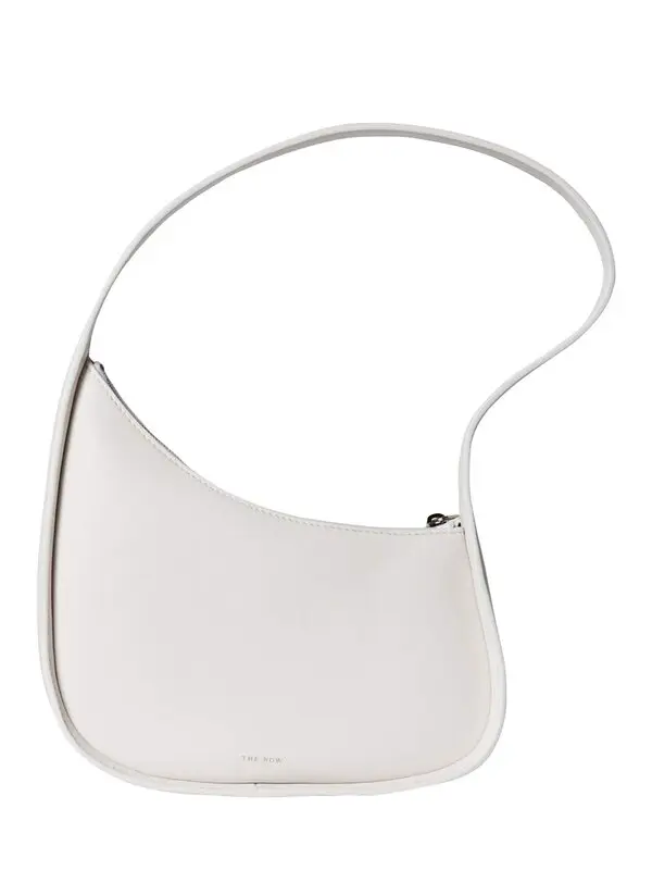 THE ROW Half Moon Leather Shoulder Bag - White