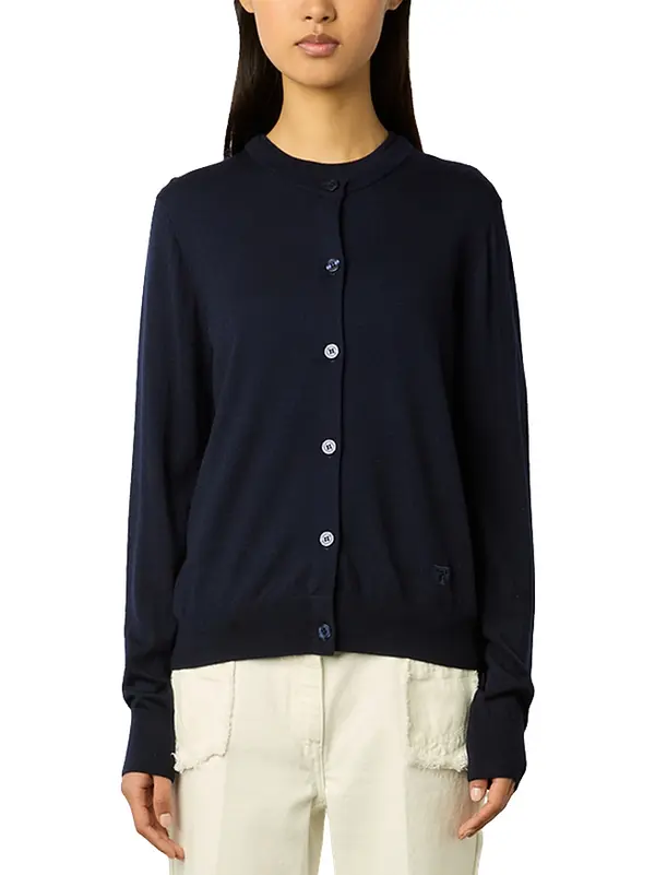 Gerard Darel Lyane Round Neck Cardigan - Navy